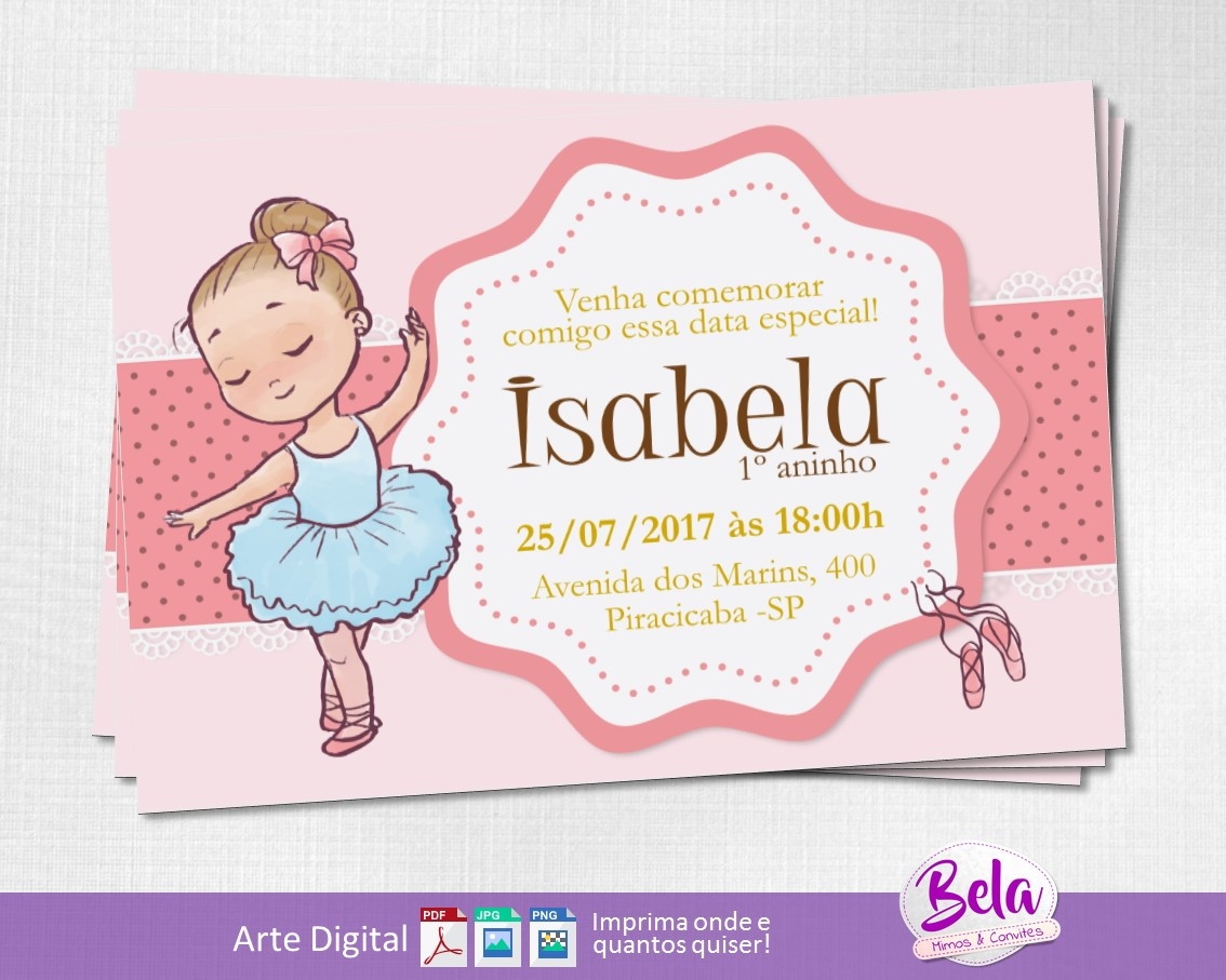 Convite de bailarina: 50 imagens e modelos para caprichar nos convite!