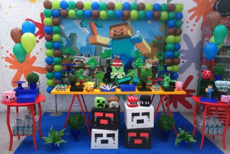 Festa minecraft: 70 modelos e ideias para decoração incríveis!
