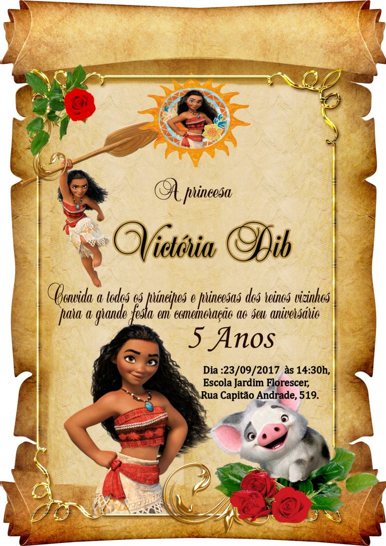 Convite Moana: 70 lindos e coloridos para a sua festa