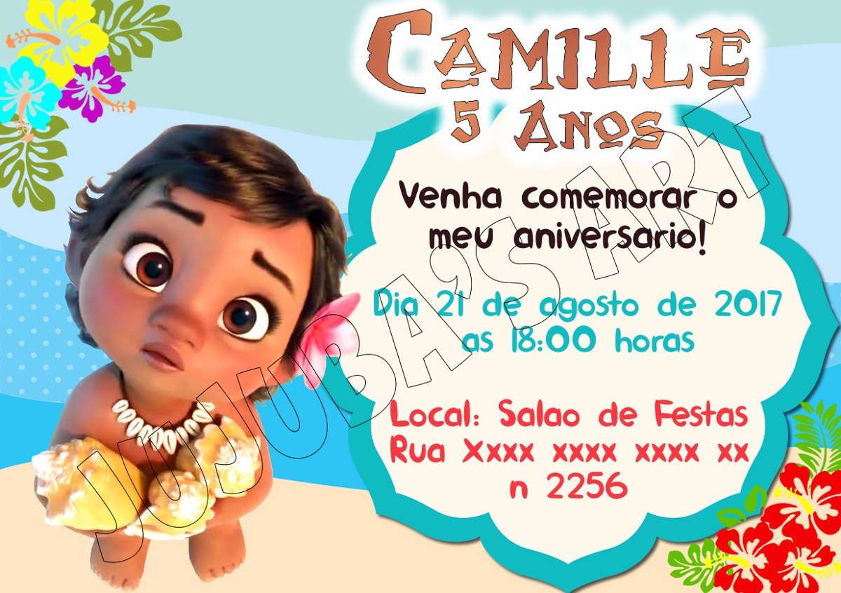 Convite Moana: 70 lindos e coloridos para a sua festa
