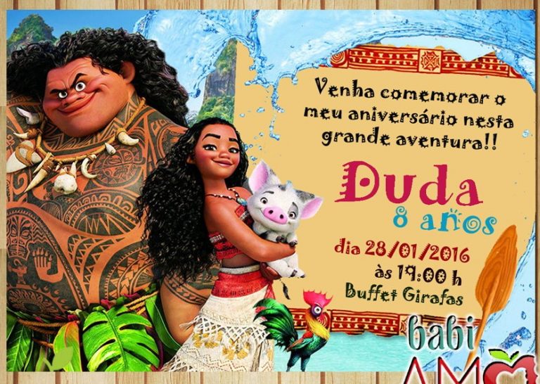 Convite Moana: 70 lindos e coloridos para a sua festa