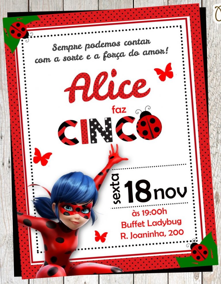 Convite Ladybug: 75 modelos fantásticos para se inspirar!