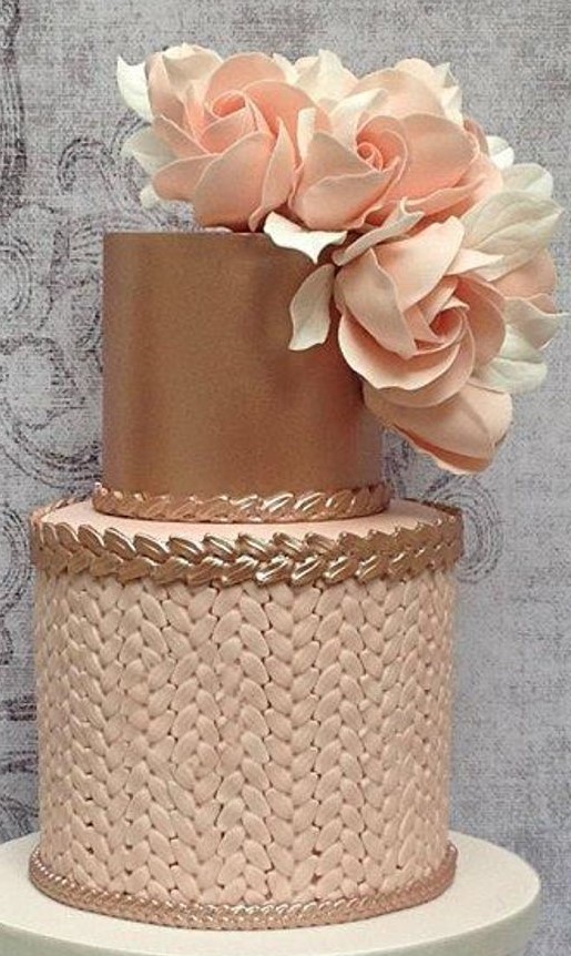 Bolo Rosa Gold: 80 Modelos Deslumbrante Para se Inspirar!