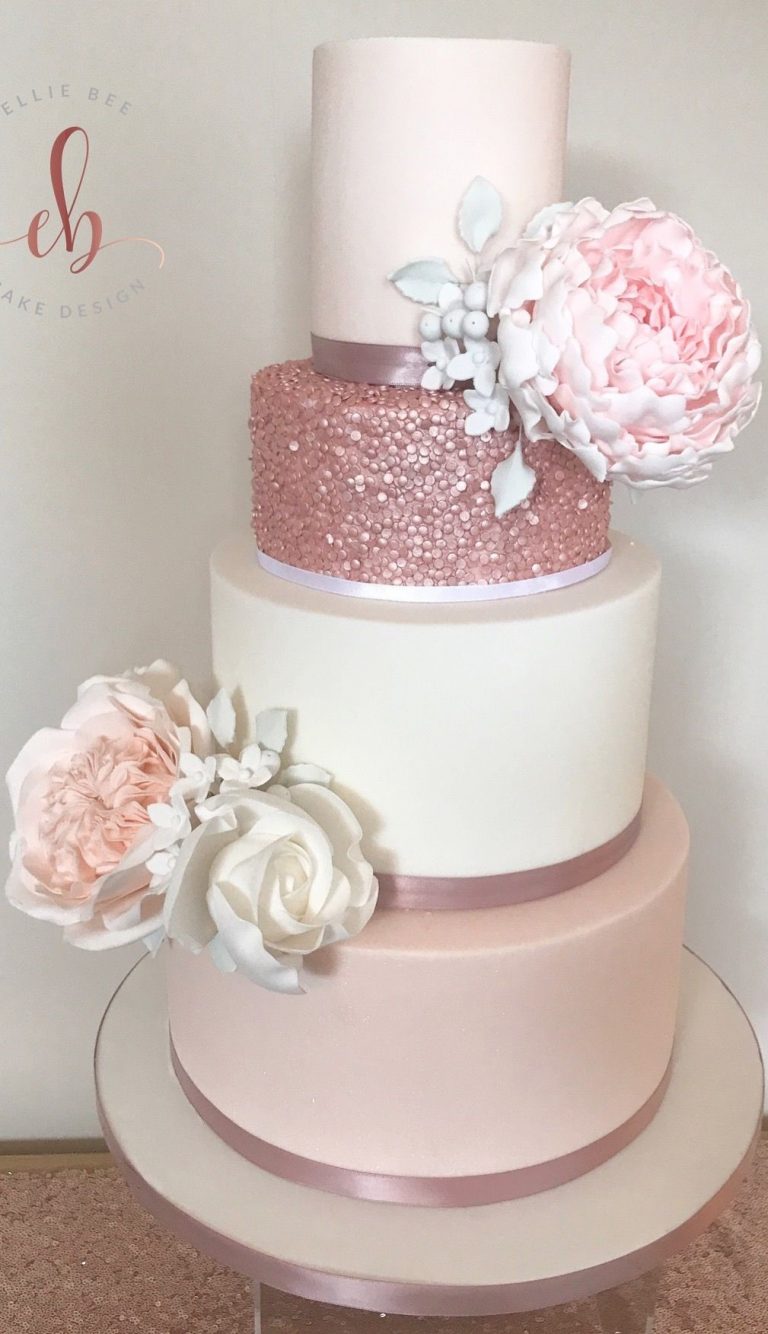 Bolo Rosa Gold: 80 Modelos Deslumbrante Para se Inspirar!