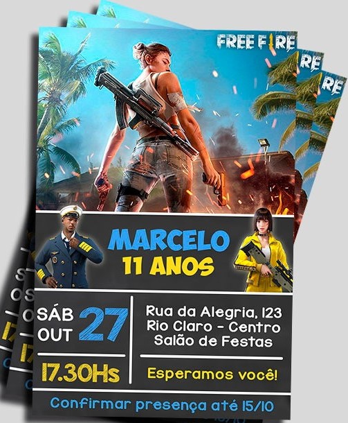 Convite Free Fire: 45 ideias para você que é fã do jogo