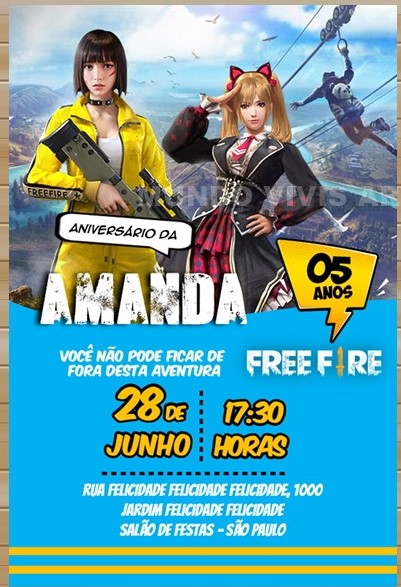 Convite Free Fire: 45 ideias para você que é fã do jogo