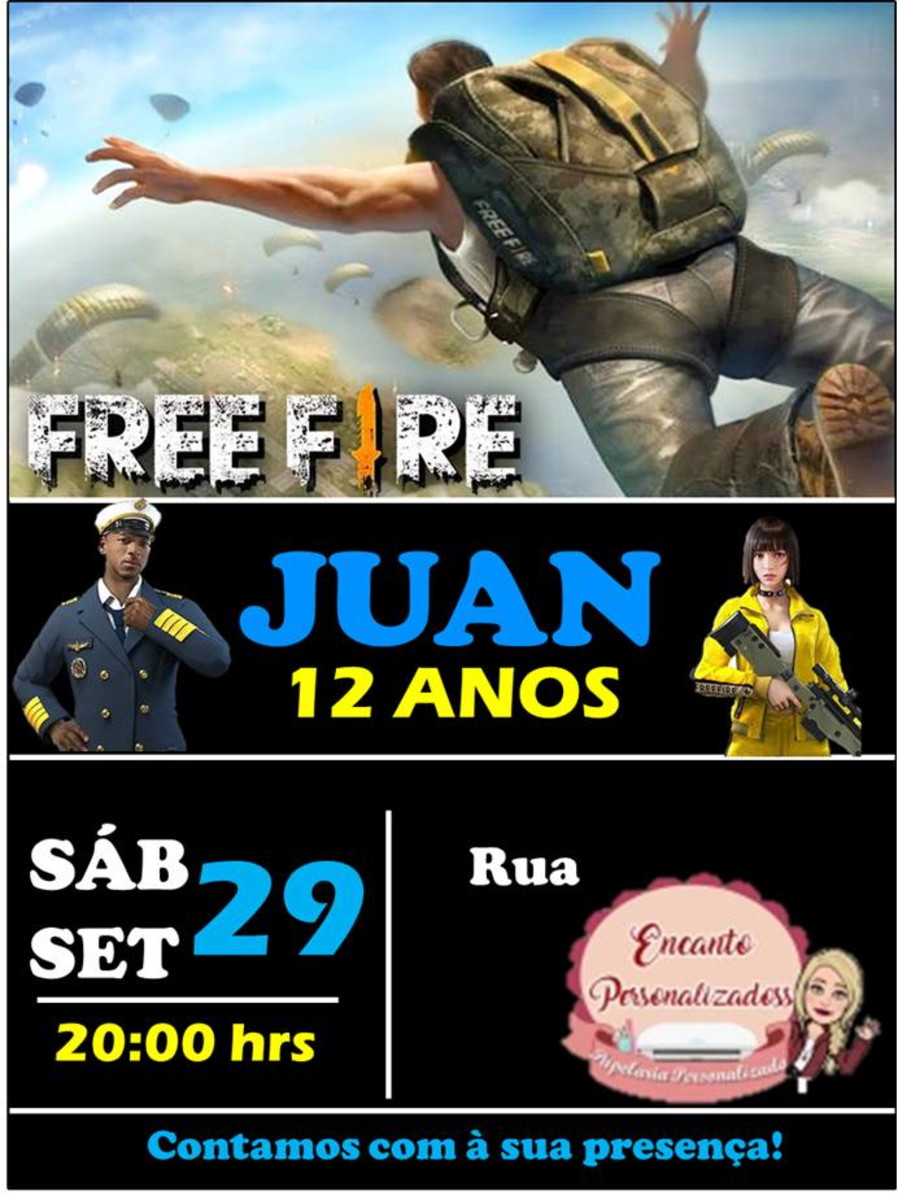 Convite Free Fire: 45 ideias para você que é fã do jogo
