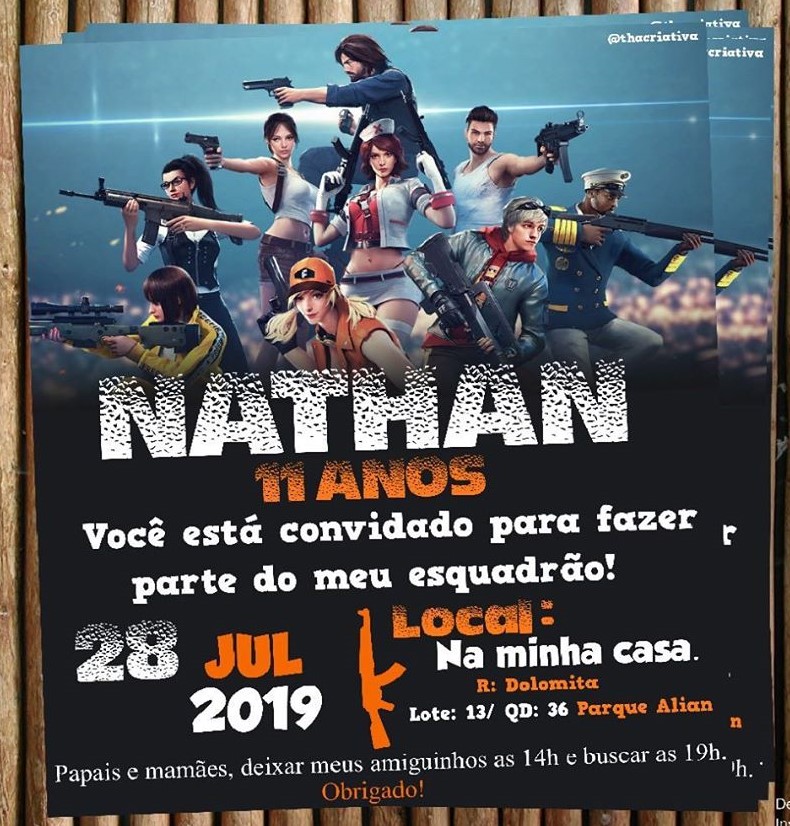 Convite Free Fire: 45 ideias para você que é fã do jogo