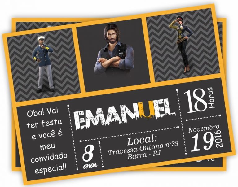 Convite Free Fire: 45 ideias para você que é fã do jogo