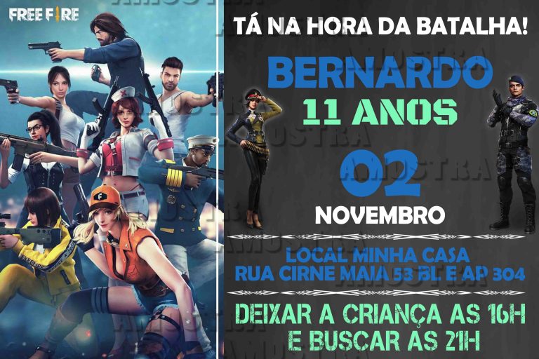 Convite Free Fire: 45 ideias para você que é fã do jogo
