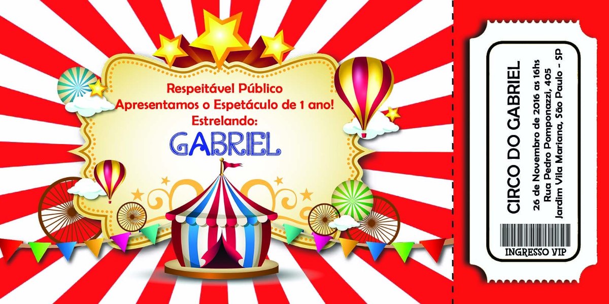Convite Circo: 60 Modelos Mágicos De Se Inspirar!