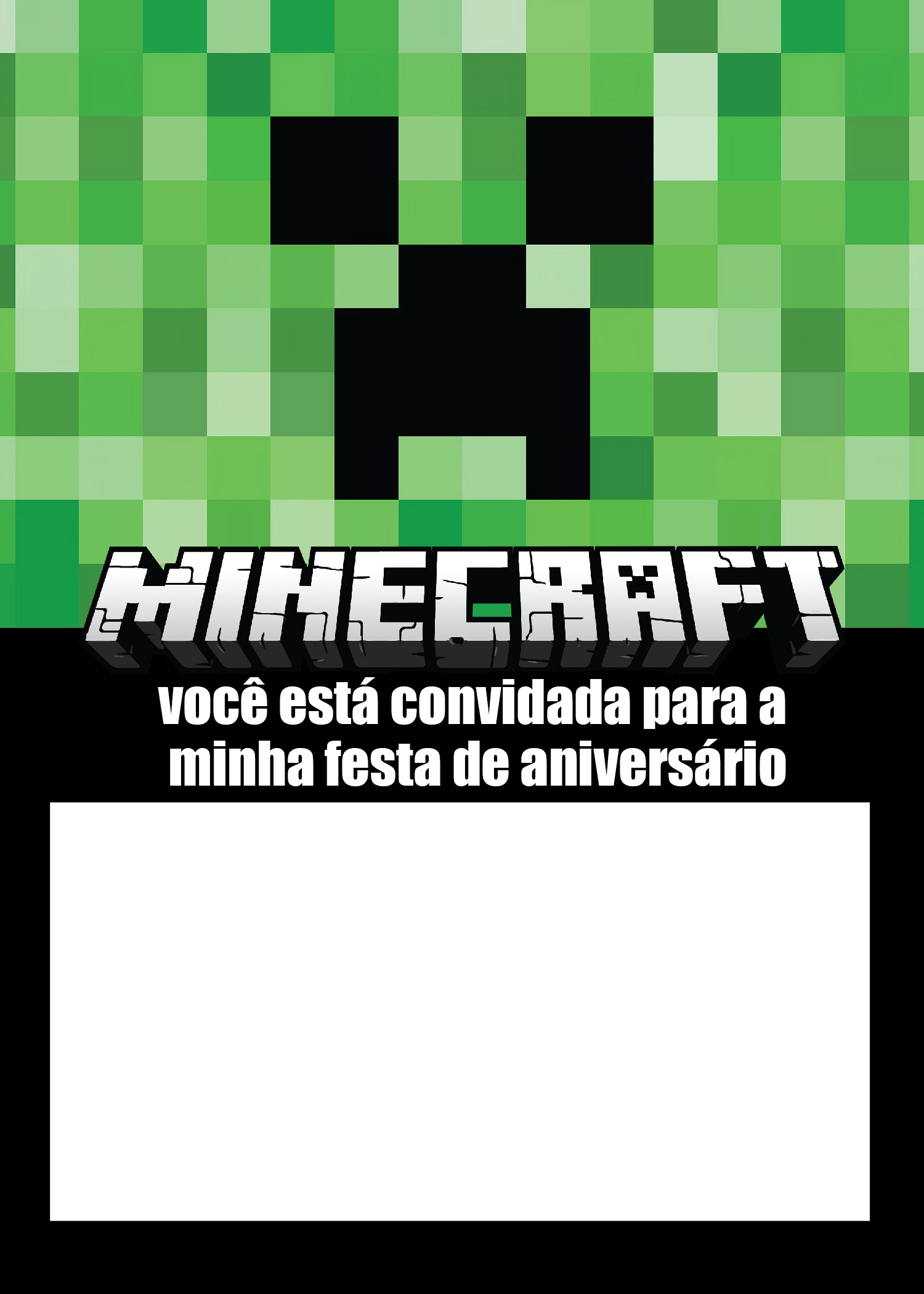 Convite Minecraft: 60 Modelos e Dicas Para Se Inspirar!