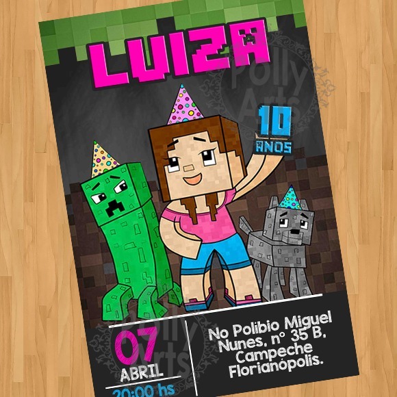 Convite Minecraft: 60 Modelos e Dicas Para Se Inspirar!