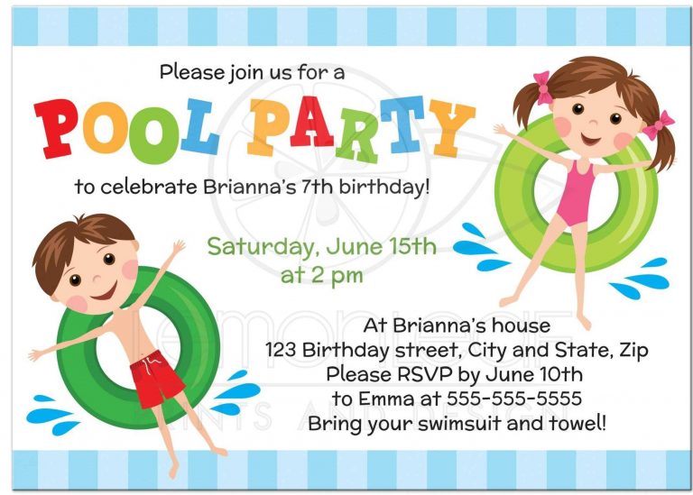 Convite Pool Party: 60 Lindos Modelos Para se Inspirar!