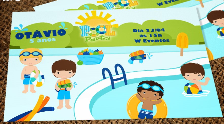 Convite Pool Party: 60 Lindos Modelos Para se Inspirar!