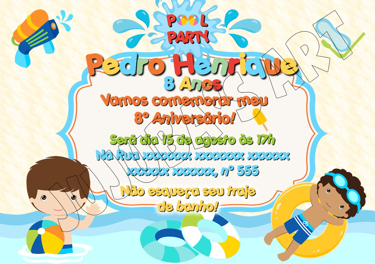 Convite Pool Party: 60 Lindos Modelos Para se Inspirar!