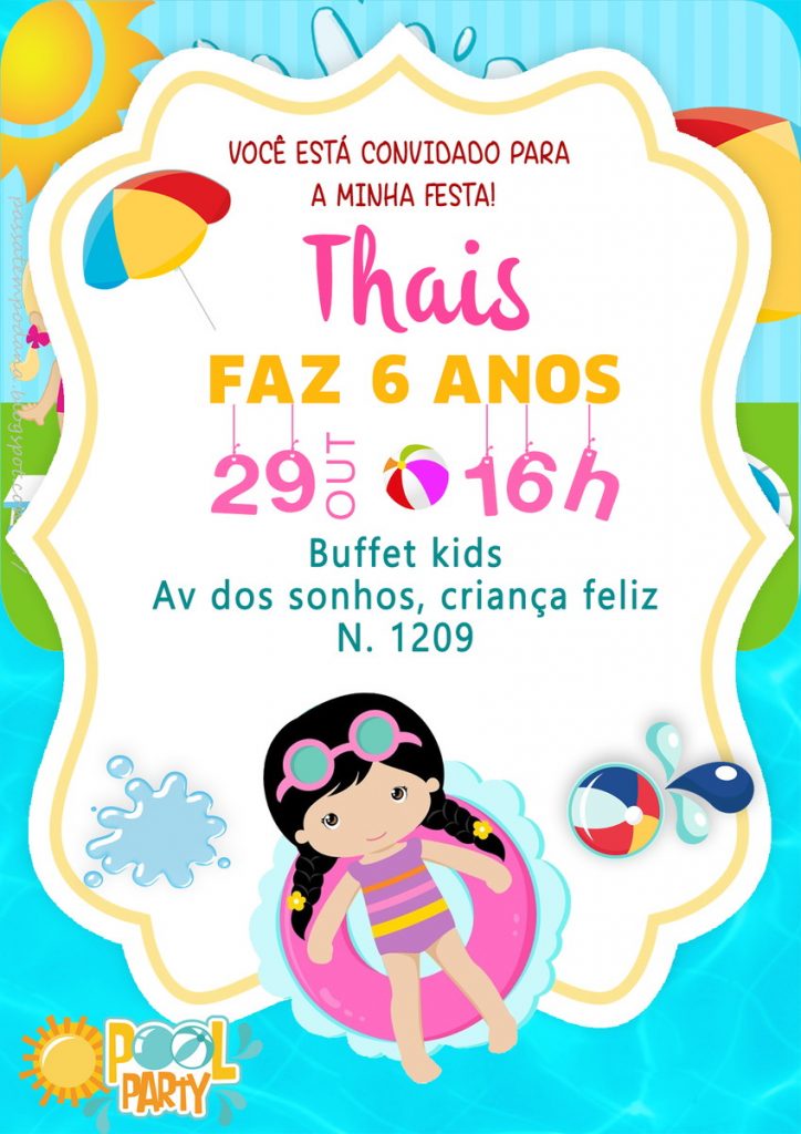 Convite Pool Party: 60 Lindos Modelos Para se Inspirar!