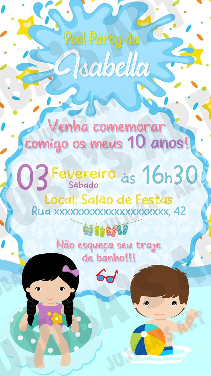 Convite Pool Party: 60 Lindos Modelos Para se Inspirar!