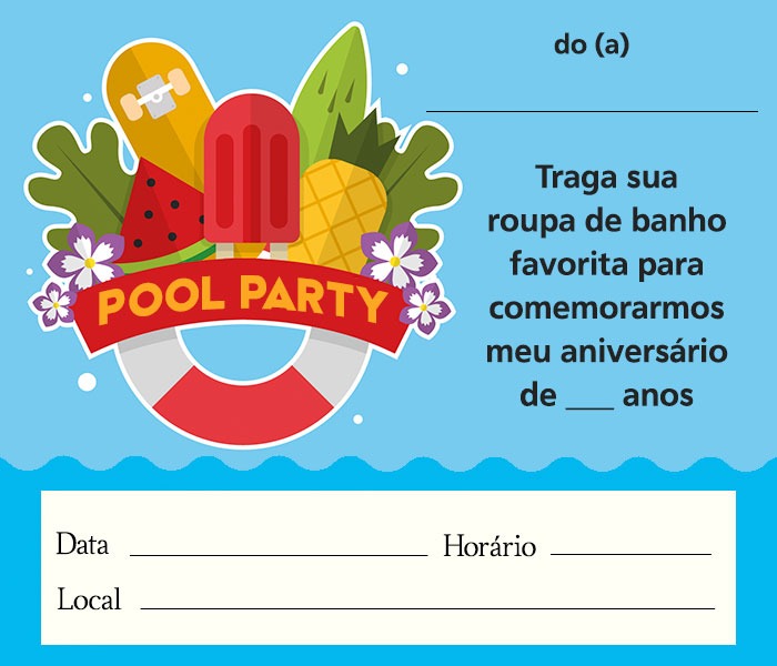 Convite Pool Party: 60 Lindos Modelos Para se Inspirar!