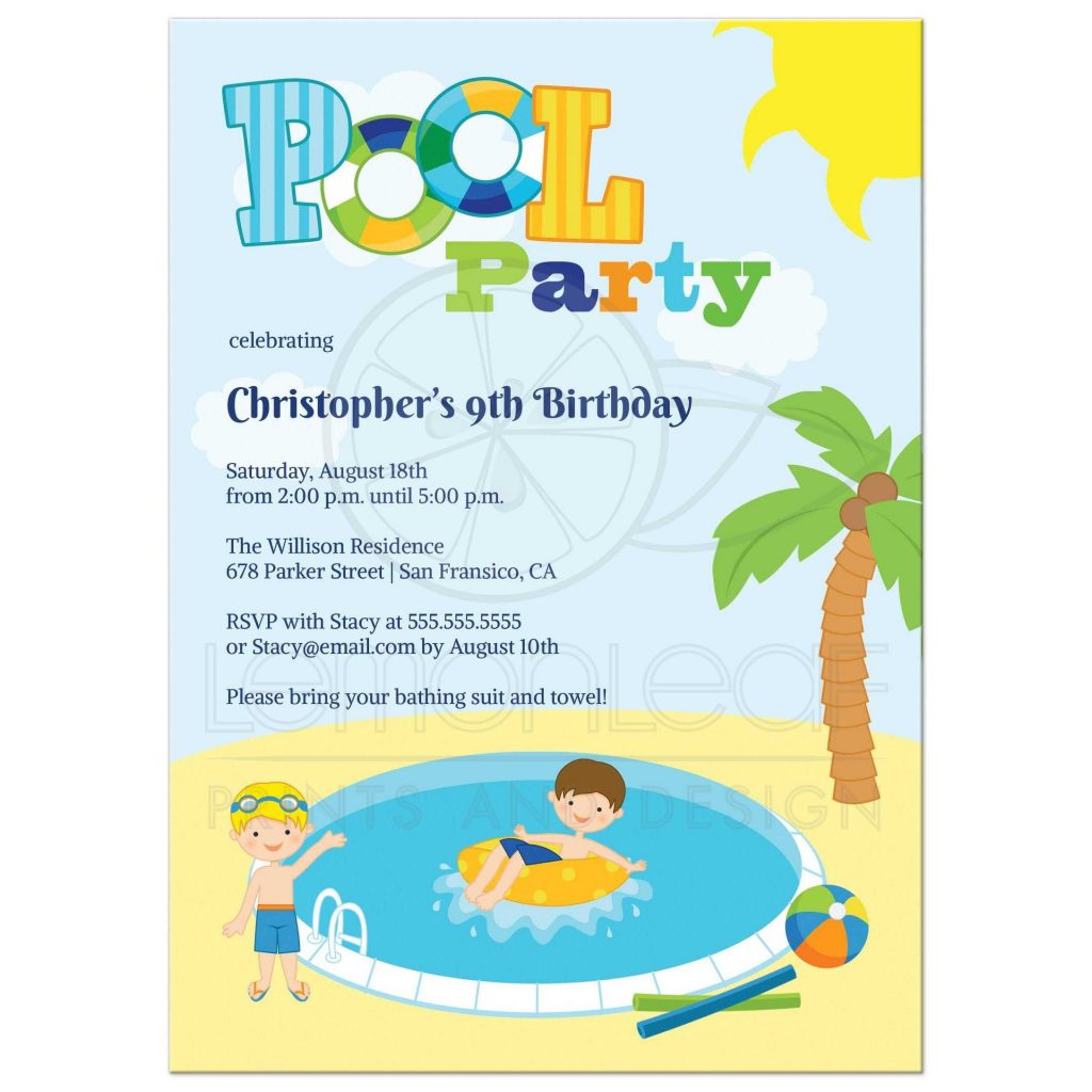 Convite Pool Party: 60 Lindos Modelos Para se Inspirar!