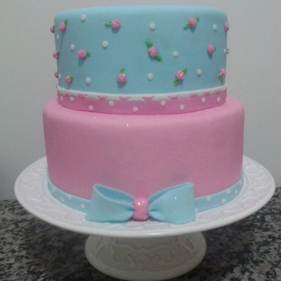 Bolo Azul e Rosa: 80 Combinações com essas Cores Clássicas